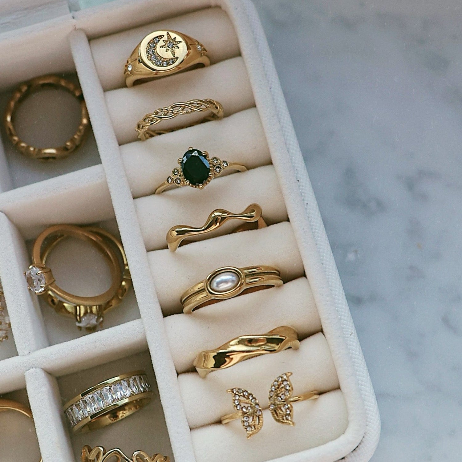 BOHOMOON Charlotte Pearl Ring | Waterproof & Tarnish Free Stainless