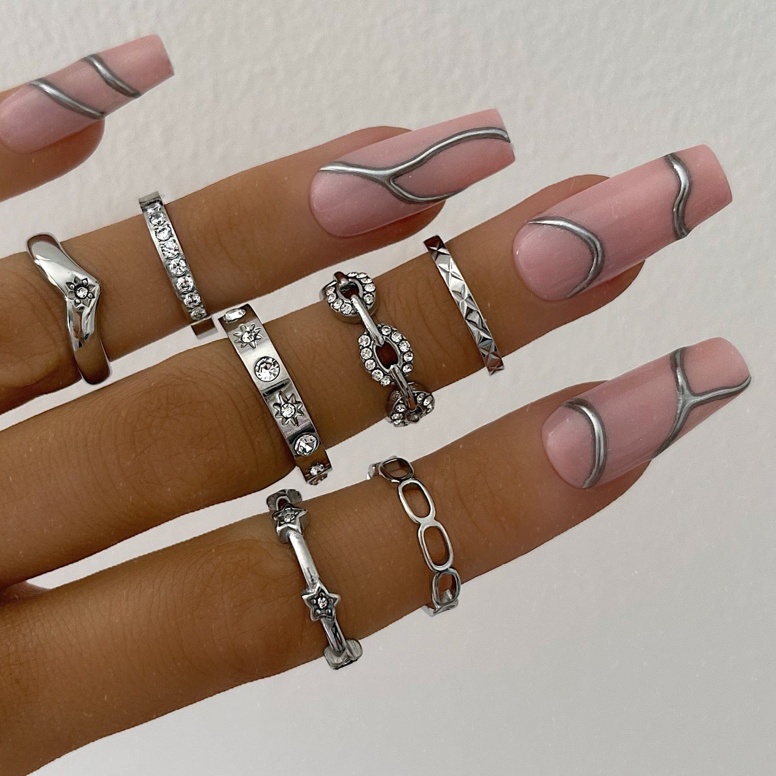 Stainless steel midi rings store